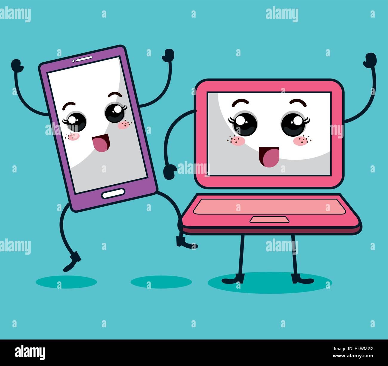 technology device character kawaii style Stock Vector Image & Art - Alamy