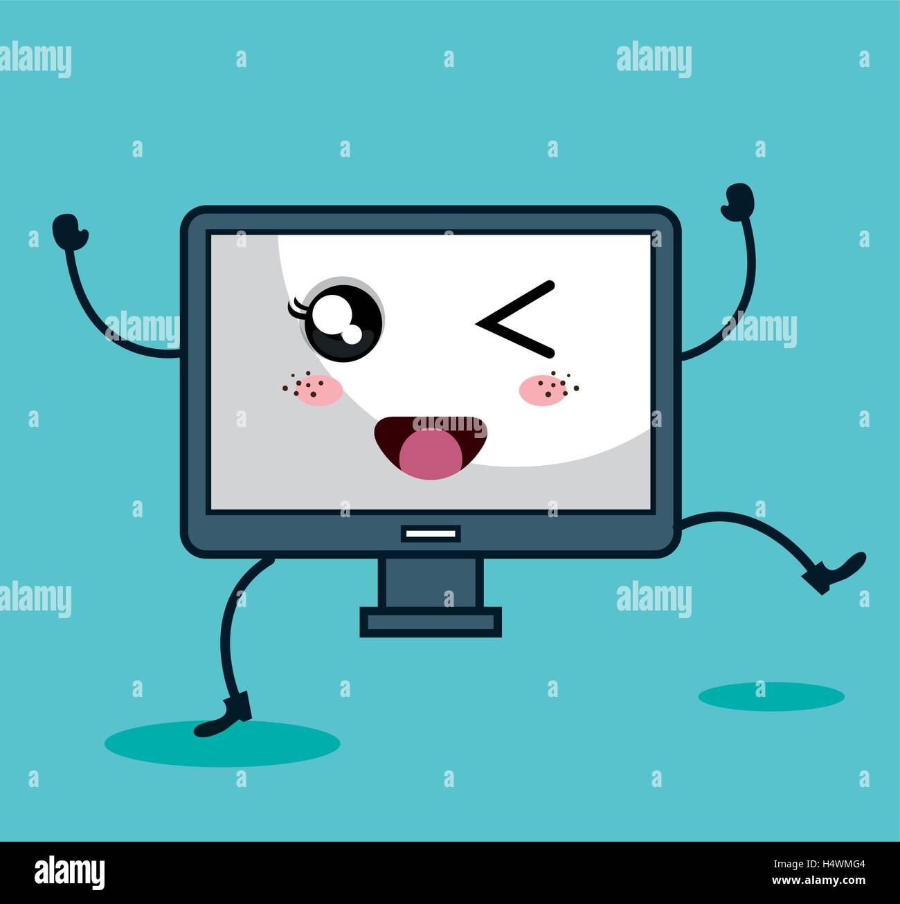 monitor computer character kawaii style Stock Vector Image & Art - Alamy