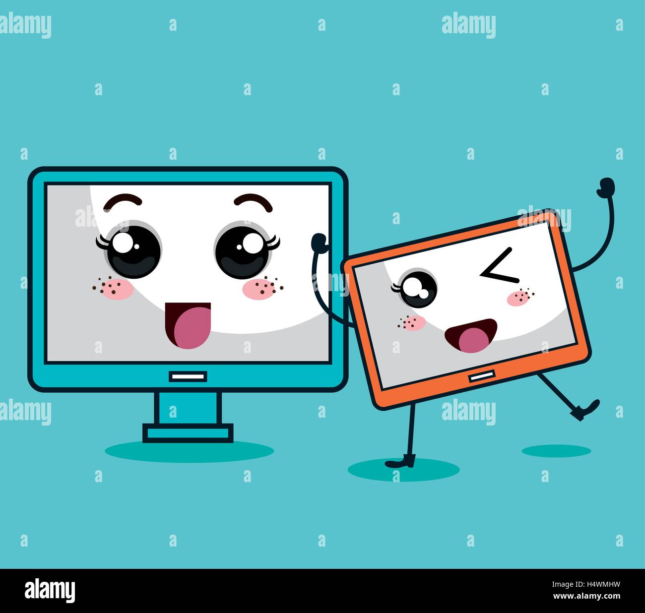 technology device character kawaii style Stock Vector Image & Art - Alamy