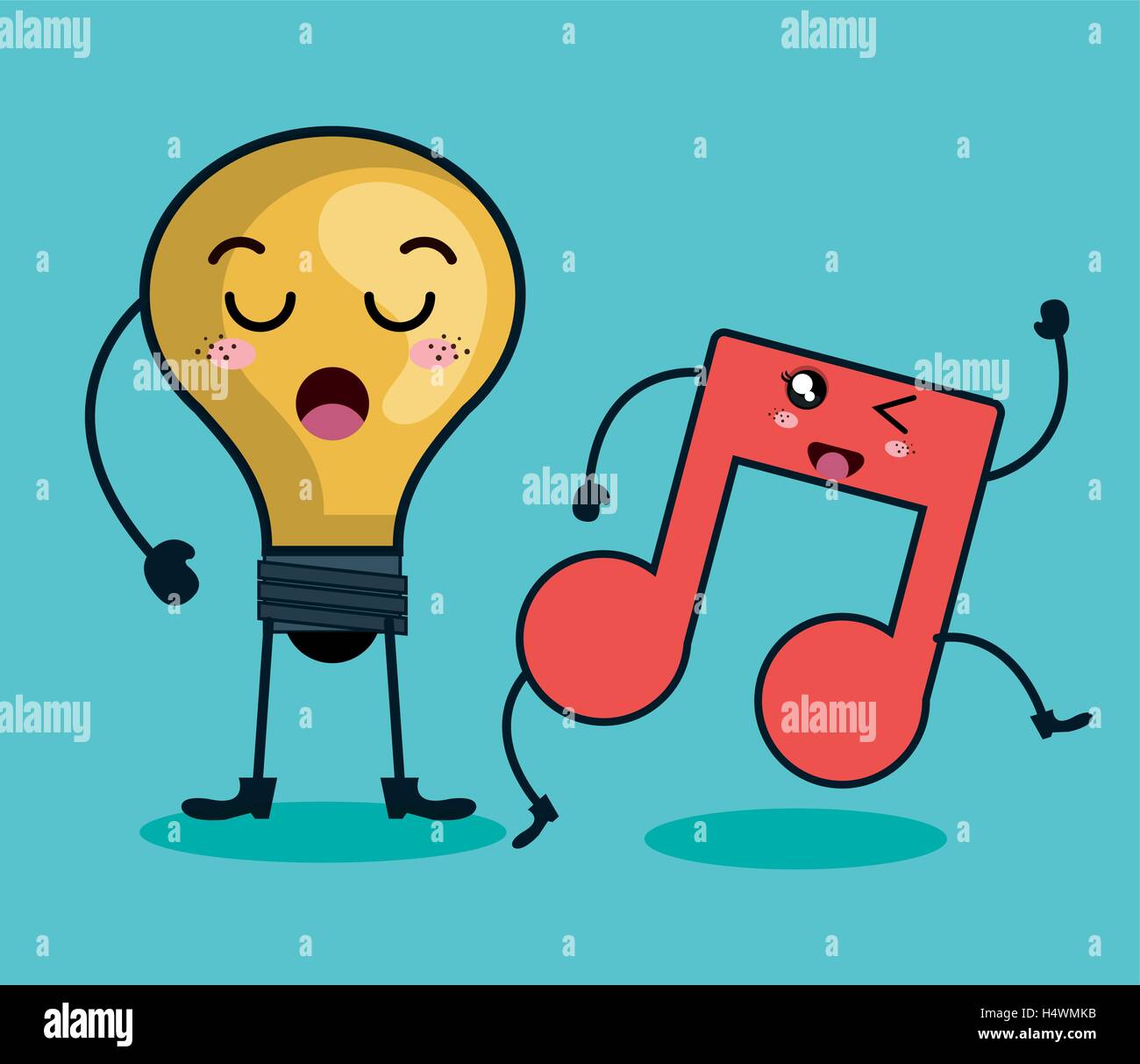 bulb light character kawaii style Stock Vector Image & Art - Alamy