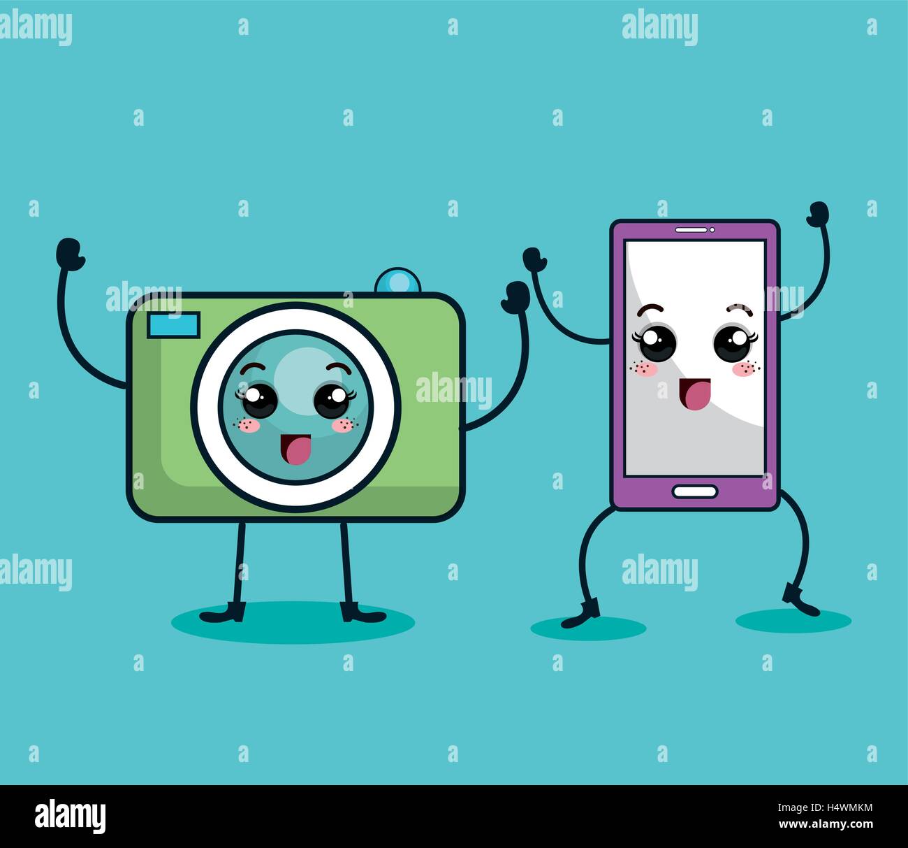 technology device character kawaii style Stock Vector Image & Art - Alamy