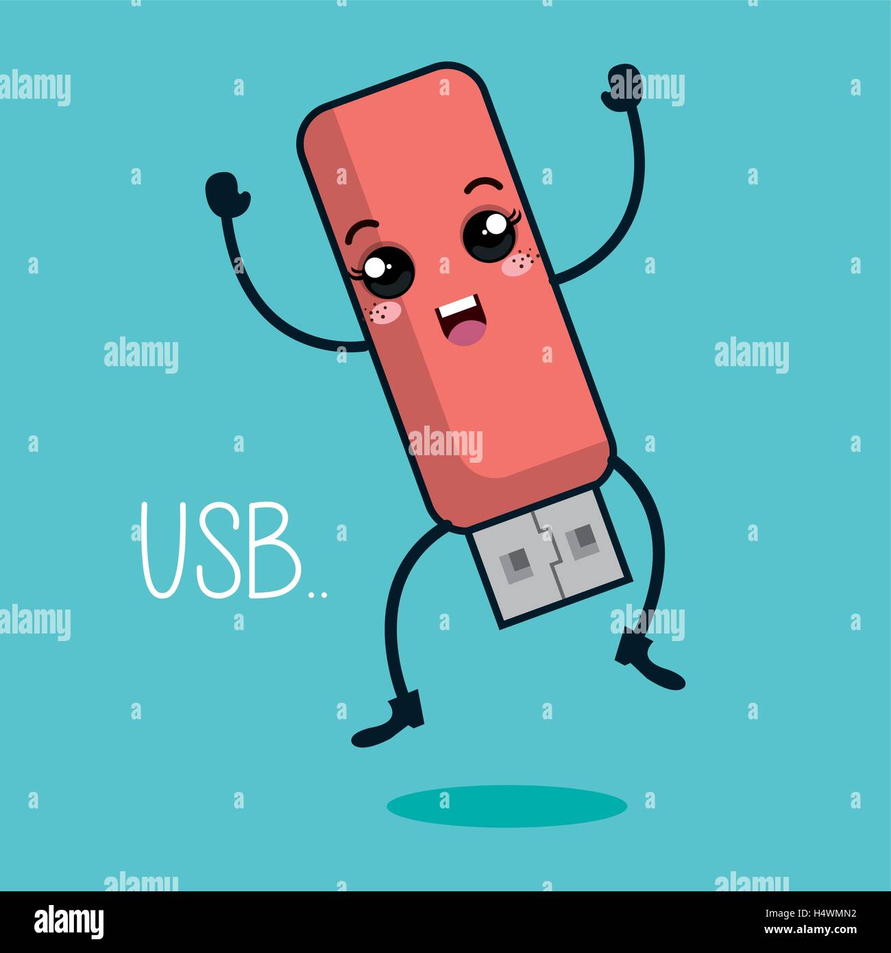 usb memory character kawaii style Stock Vector Image & Art - Alamy