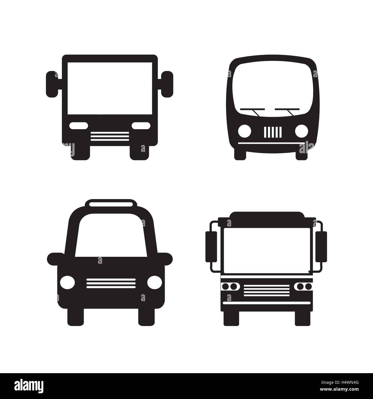 bus service set isolated icons Stock Vector Image & Art - Alamy