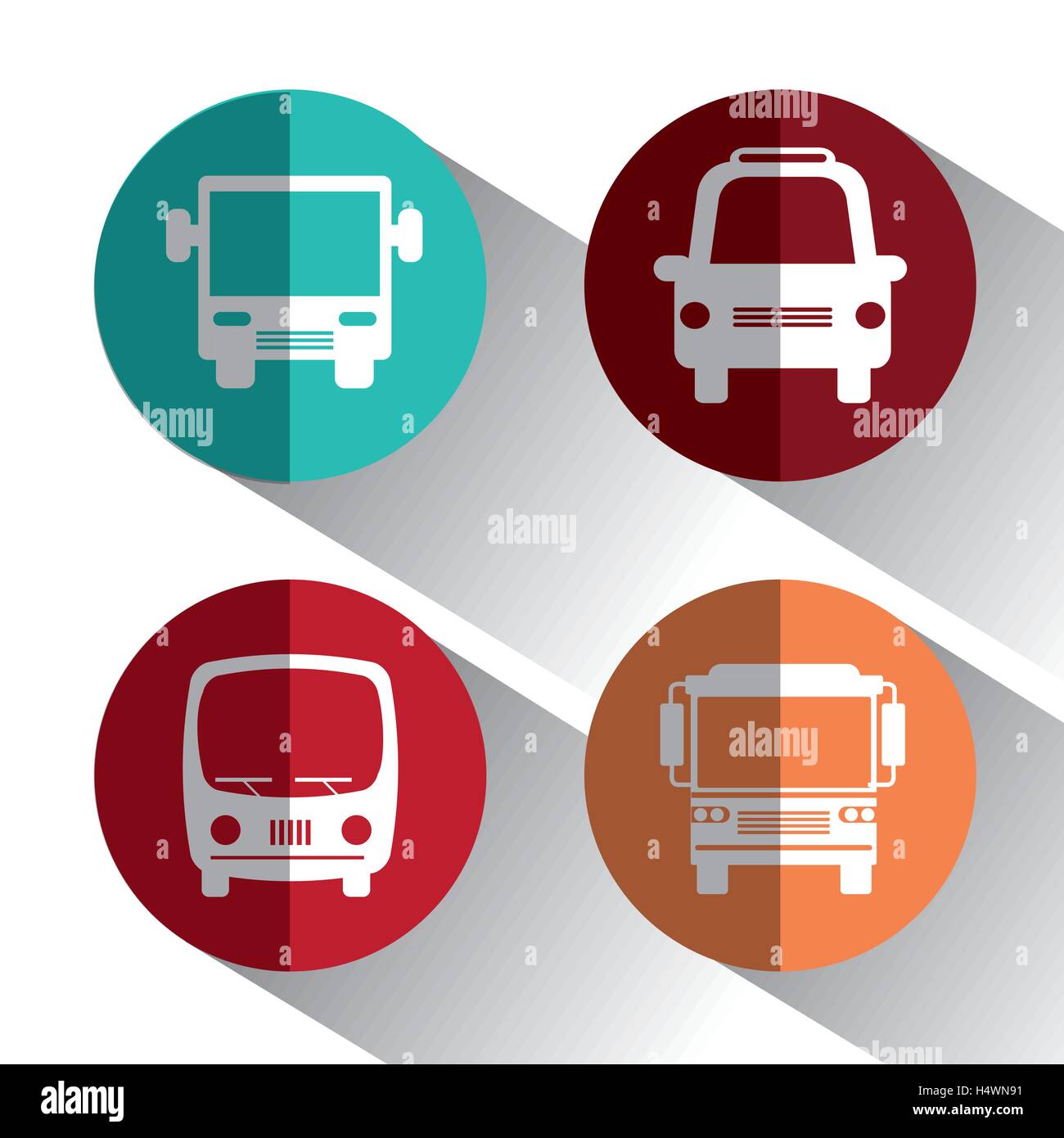 bus service set isolated icons Stock Vector Image & Art - Alamy