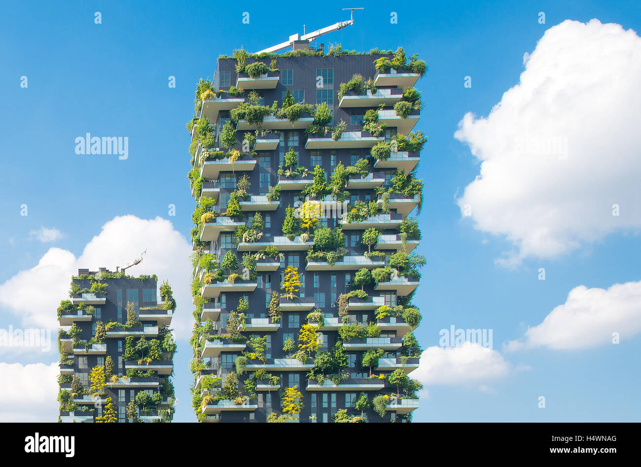 MILAN, ITALY - APRIL 29, 2016: Skyscrapers Vertical gardens Milan in ...
