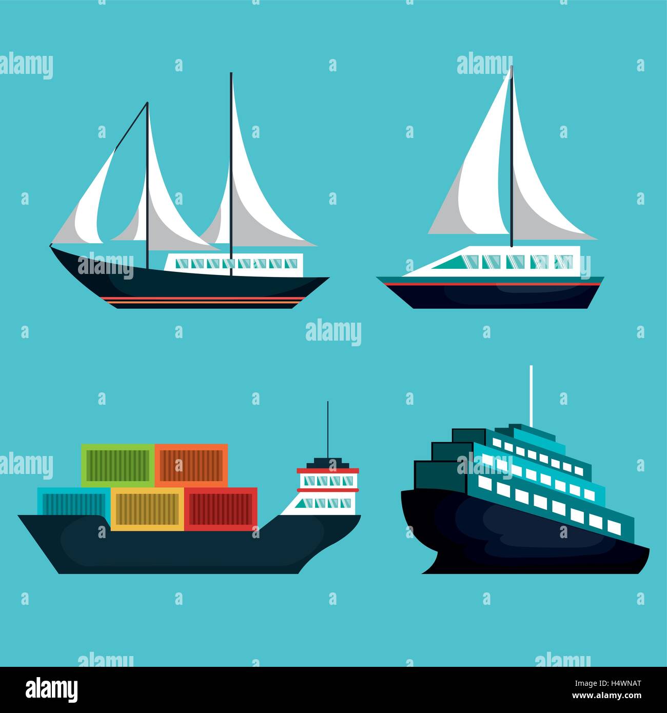 set of marine transport vessels Stock Vector Image & Art - Alamy
