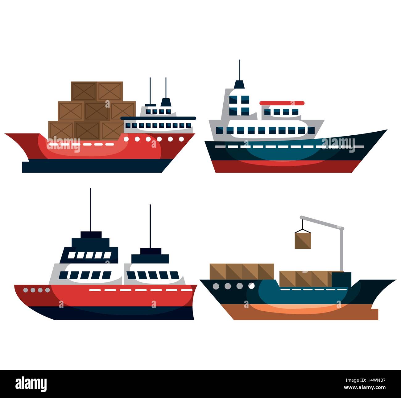 set of marine transport vessels Stock Vector Image & Art - Alamy