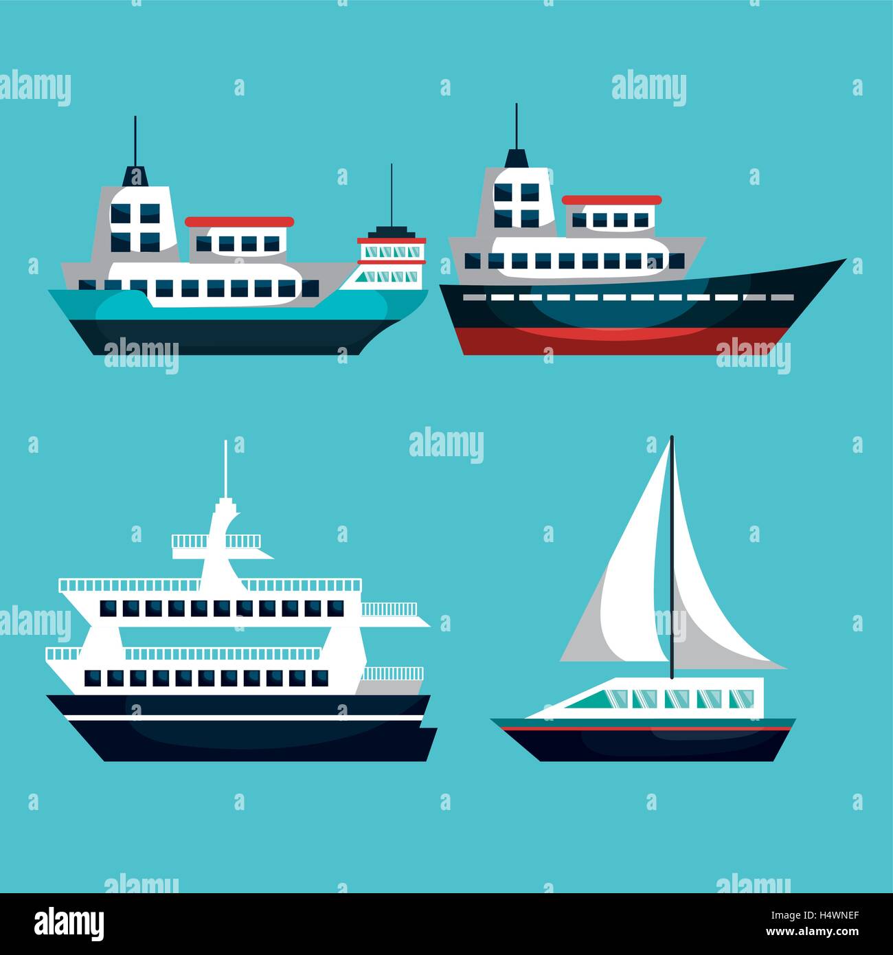 set of marine transport vessels Stock Vector Image & Art - Alamy