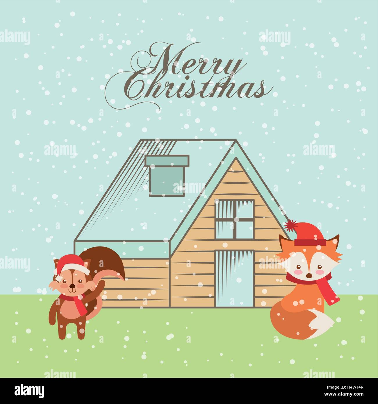 Funny wooden christmas background Stock Vector Images - Alamy