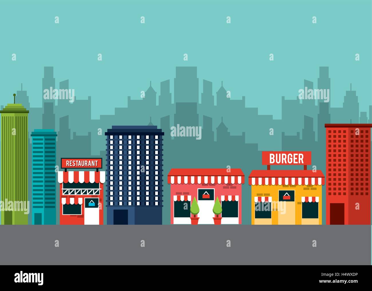 cityscape buildings skyline background Stock Vector Image & Art - Alamy