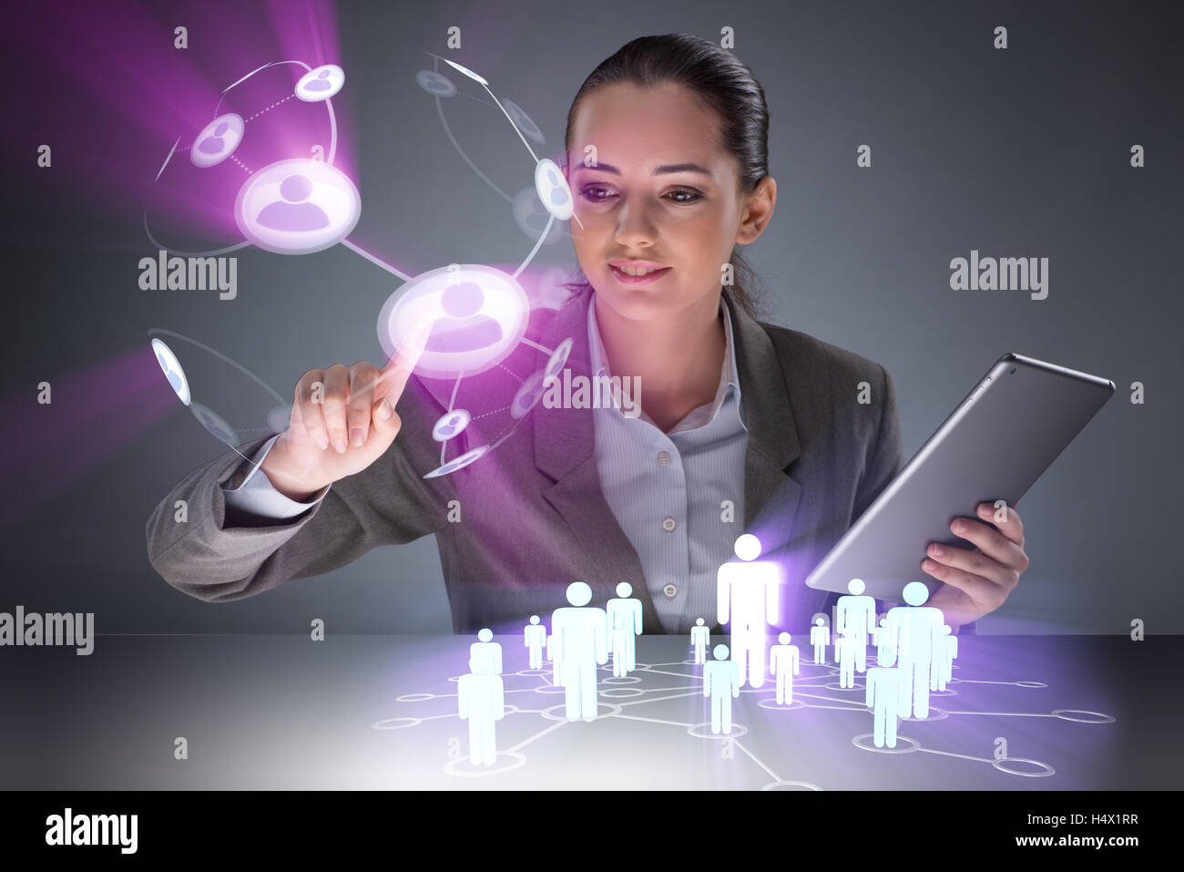 Woman in social networks concept Stock Photo - Alamy