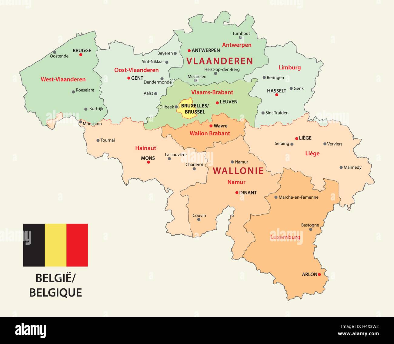 Belgium map regions hi-res stock photography and images - Alamy