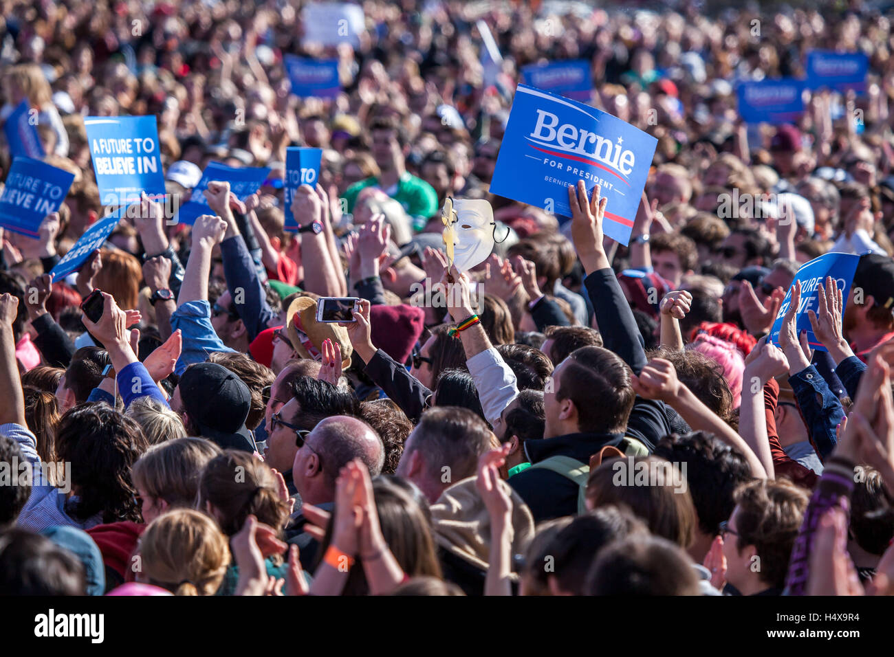 Crowd of supporters holding signs at A Future to Believe In Salt Lake ...