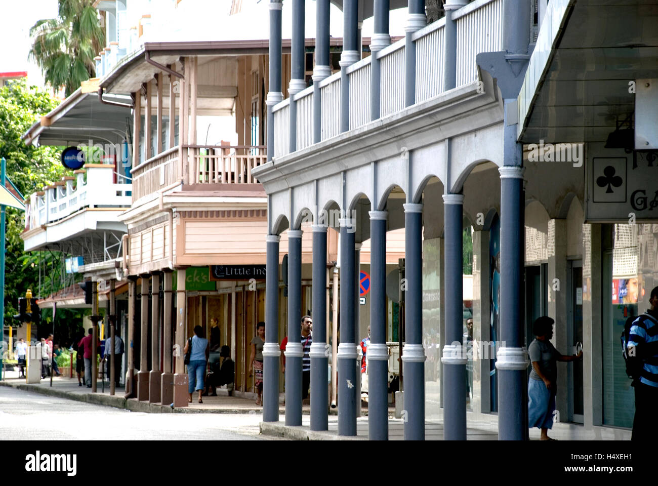 fiji, suva, colonial buildings in renwick street Stock Photo - Alamy