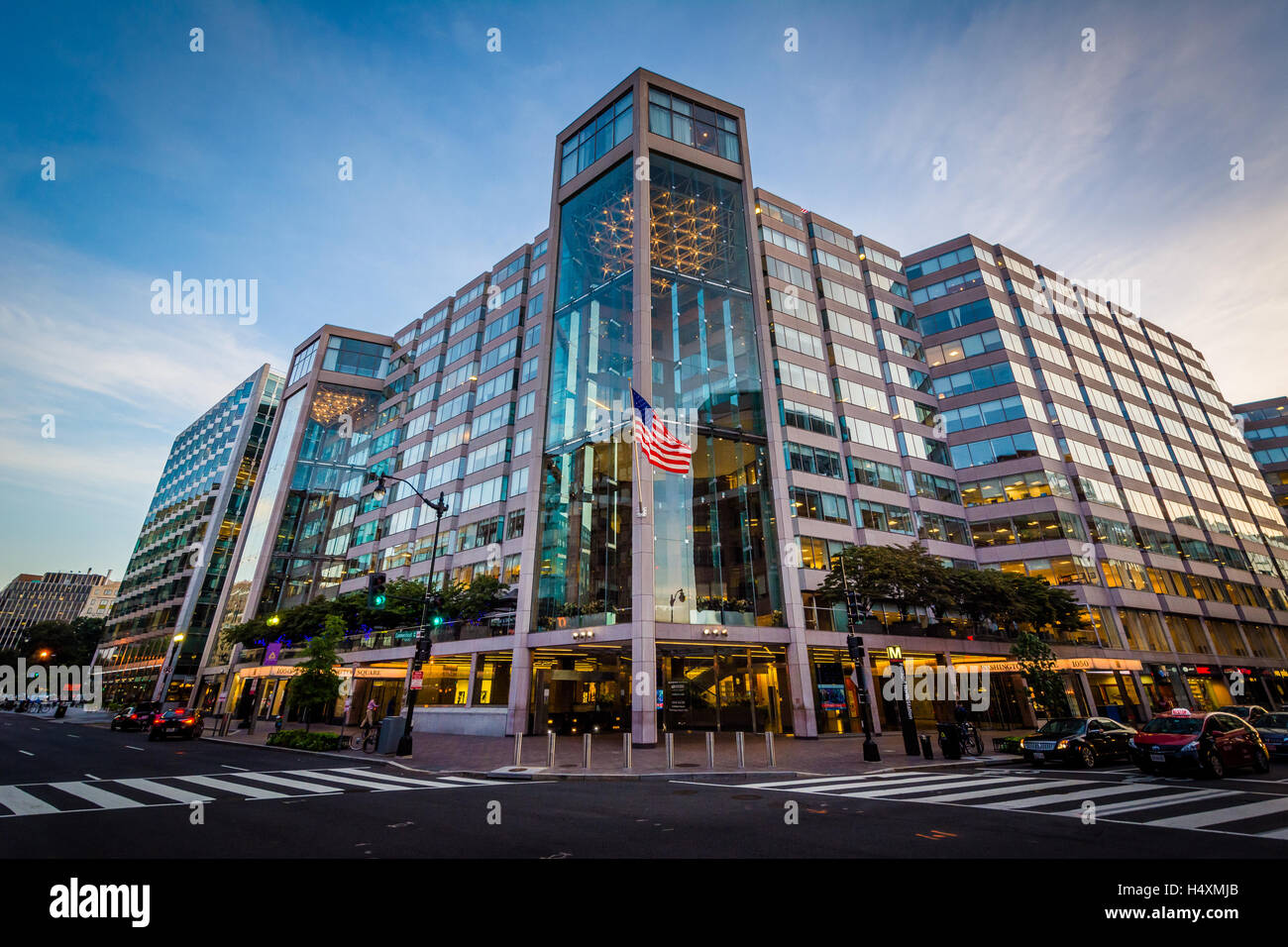 Modern building and intersection in downtown Washington, DC Stock Photo ...