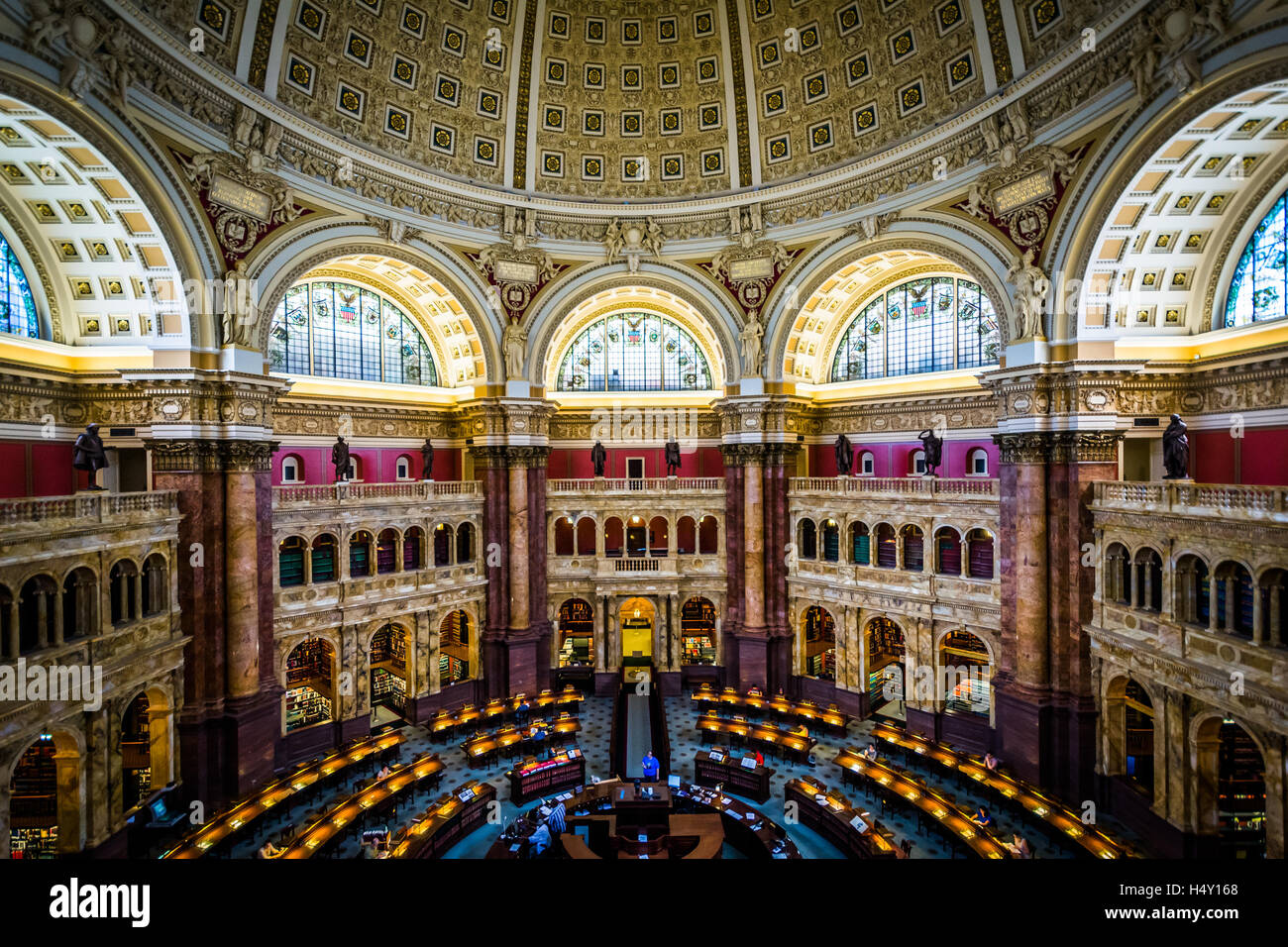 The Main Reading Room, at the Thomas Jefferson Building of the Library ...
