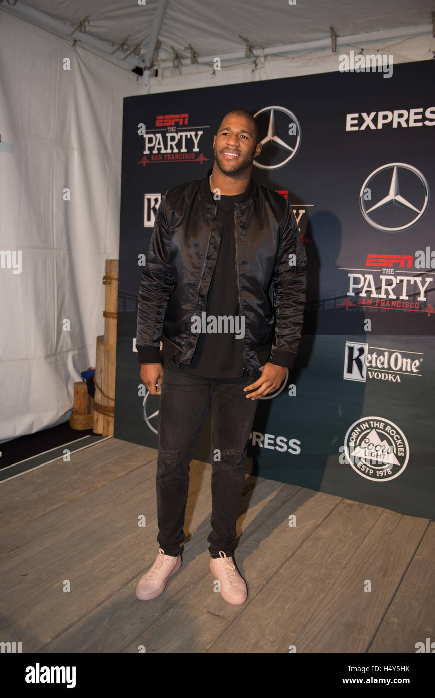 Andre Branch arrives at ESPN The Party at Fort Mason on February 5th ...