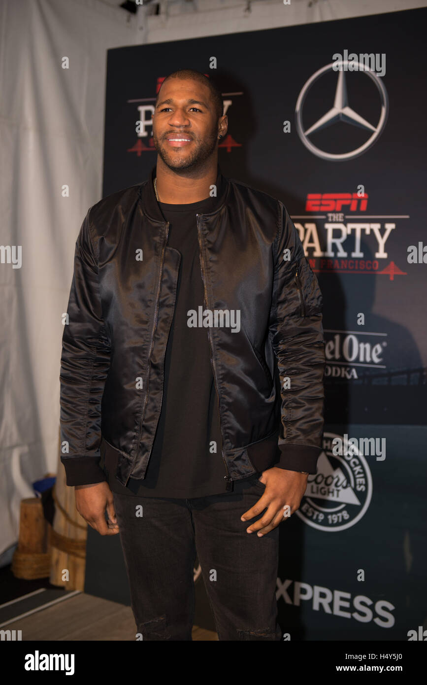 Andre Branch arrives at ESPN The Party at Fort Mason on February 5th ...