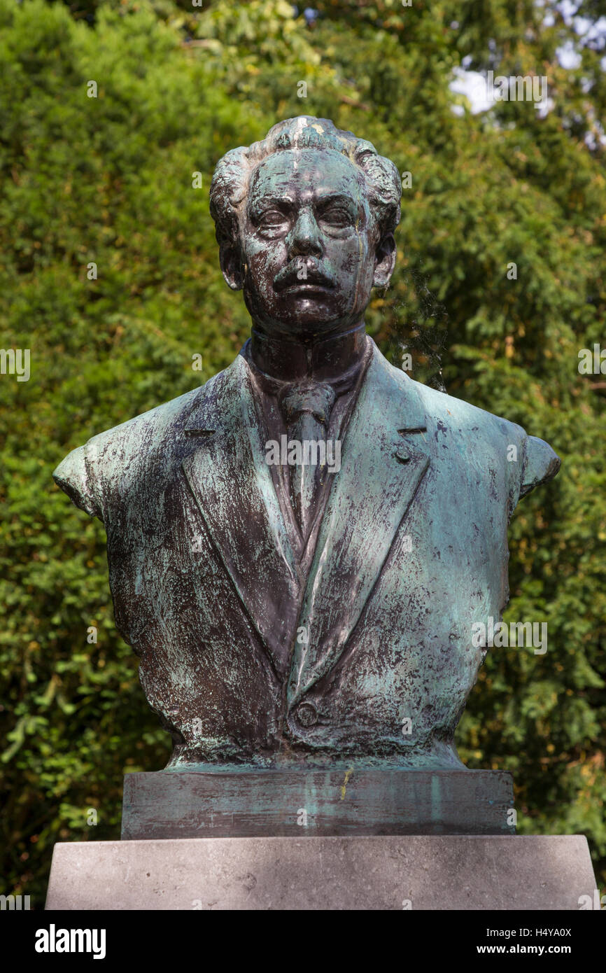 Bust of Flemish author Maurits Karel Maria Willem Sabbe at the Sashuis ...