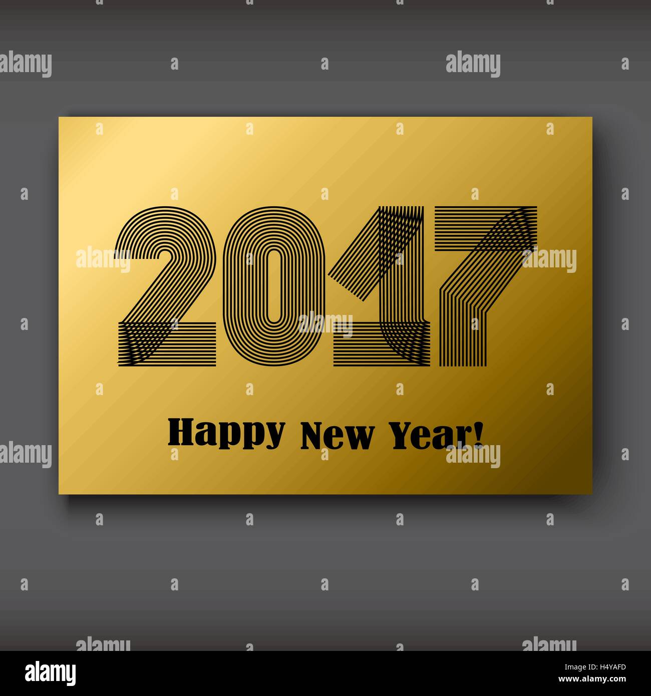 Happy New 2017 Year, modern design black on gold background, year 2017 ...