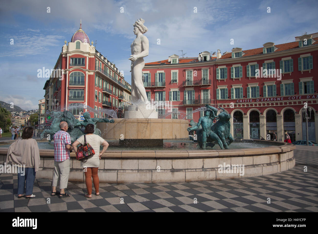 The Fontaine du Soleil or Apollo Fountain in Place Massena Nice Stock ...