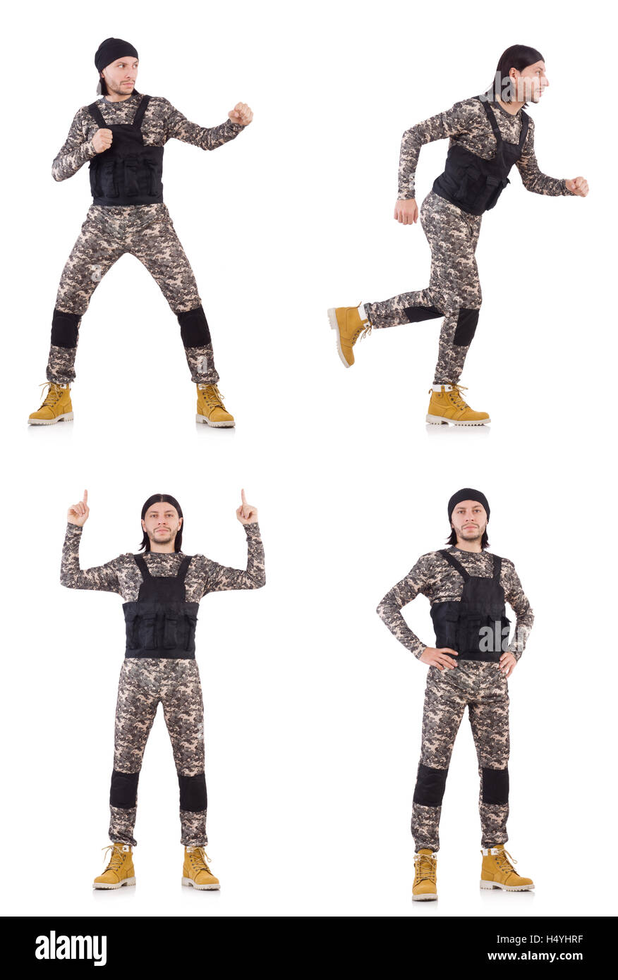 Soldier isolated on the white background Stock Photo - Alamy