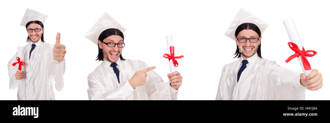 Young man ready for university graduation Stock Photo - Alamy