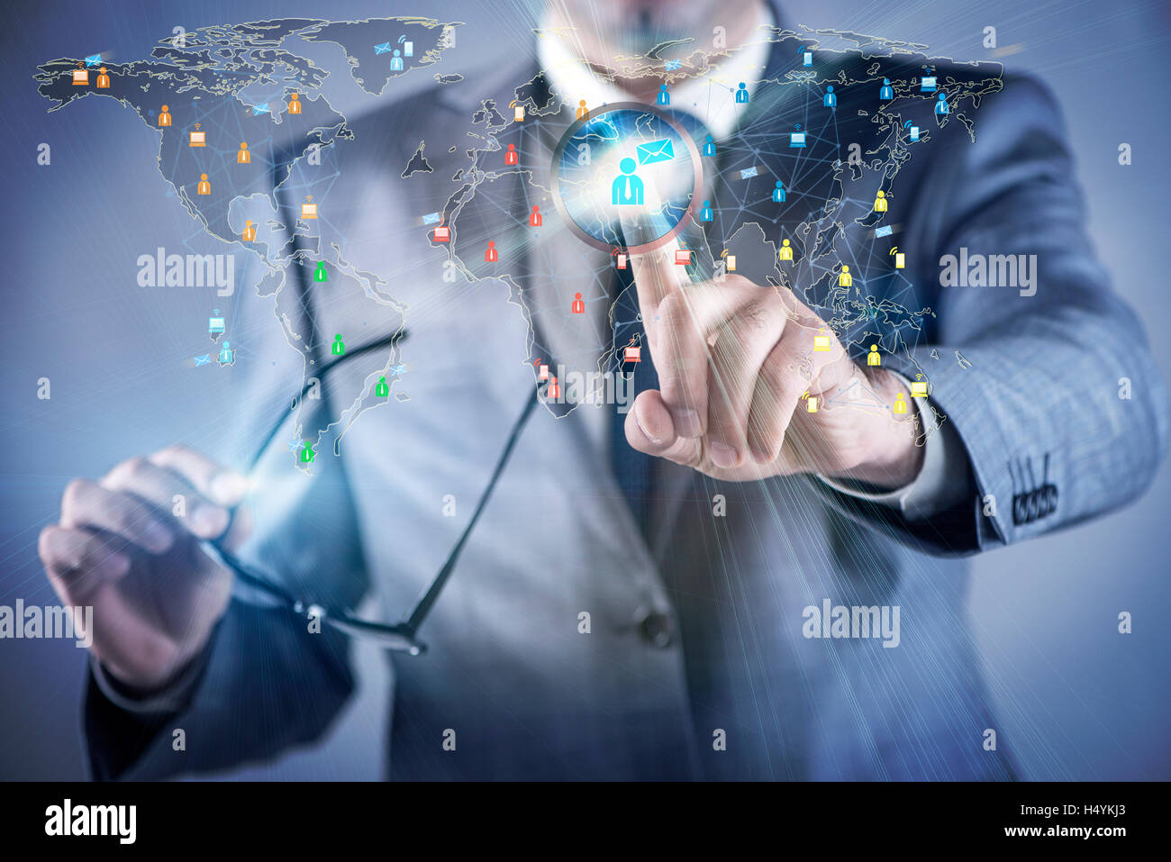 Social networks and online interactions concept Stock Photo - Alamy