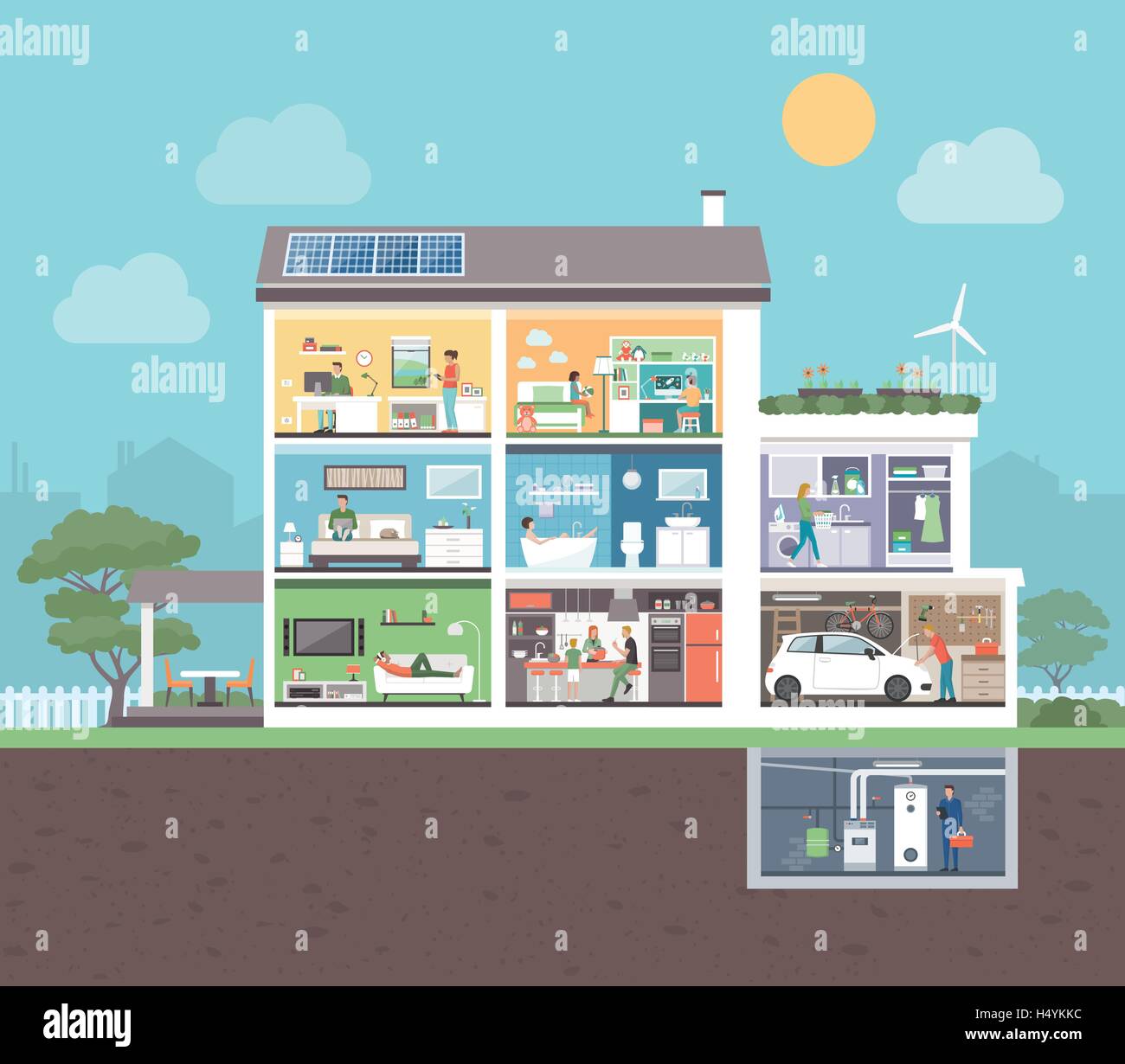 Cross section of house hi-res stock photography and images - Alamy
