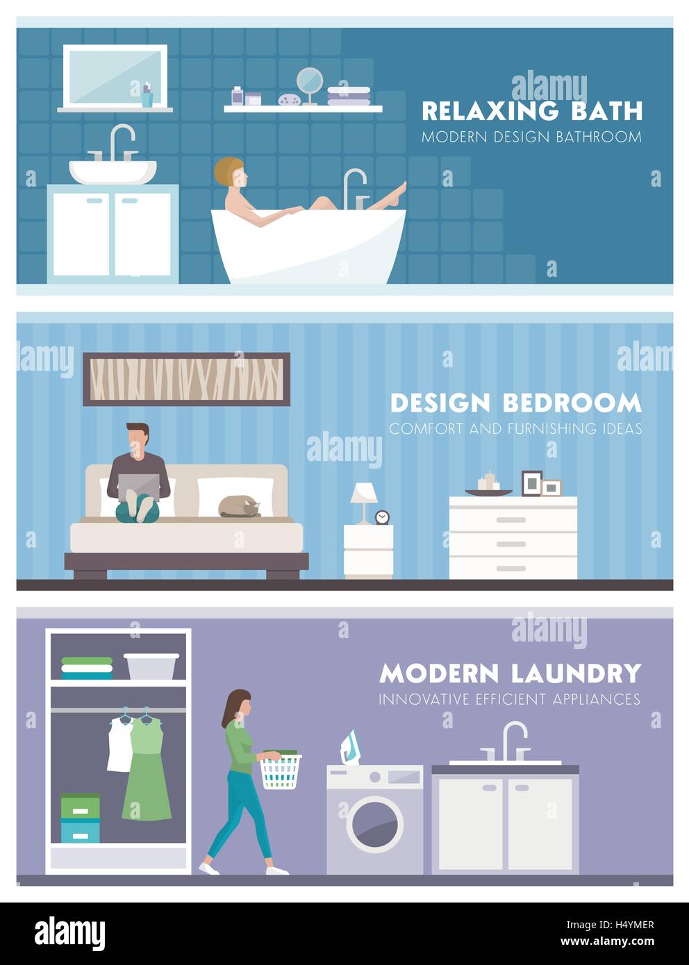 Washing rooms Stock Vector Images - Alamy