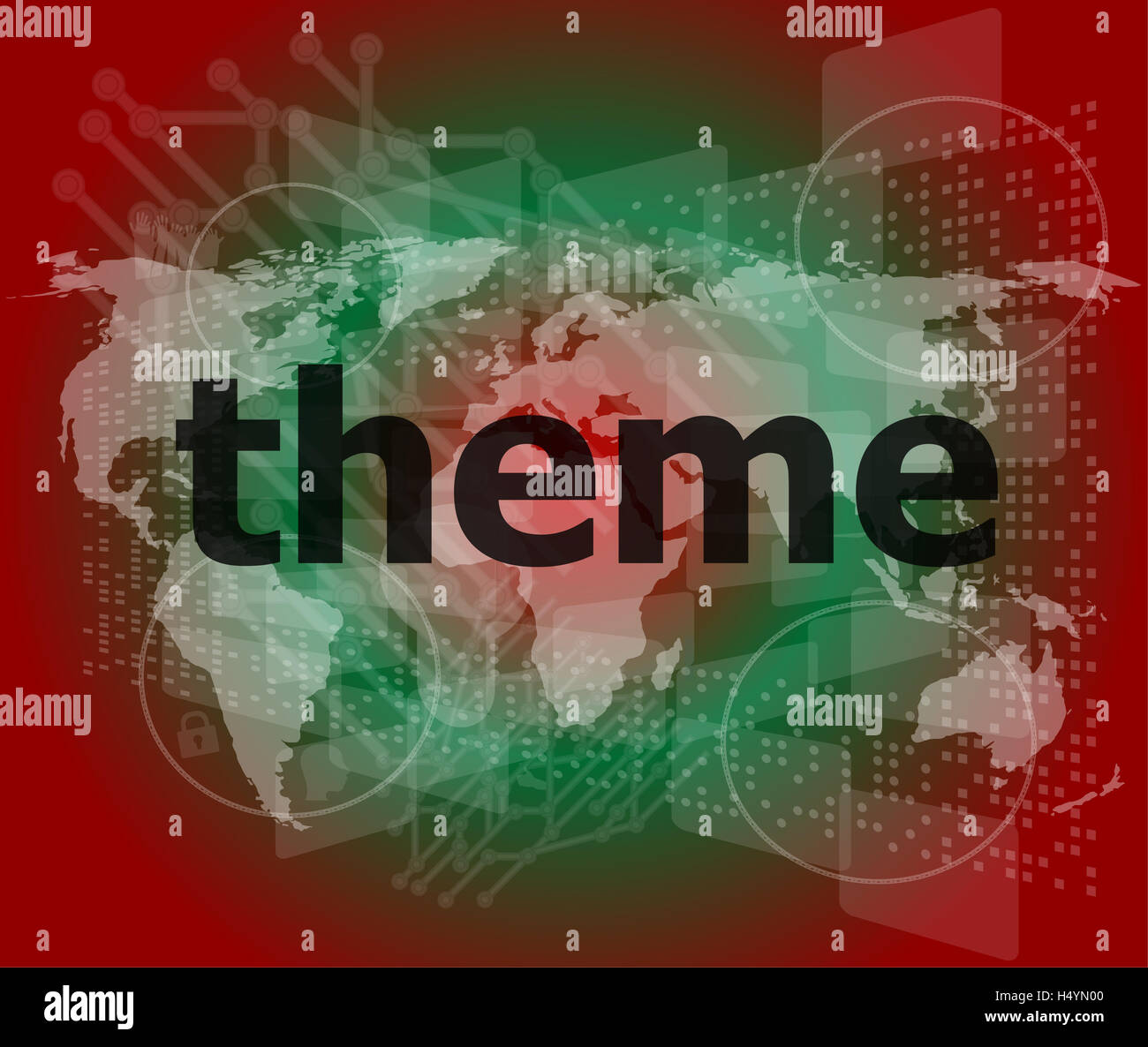 theme word, backgrounds touch screen with transparent buttons. concept ...