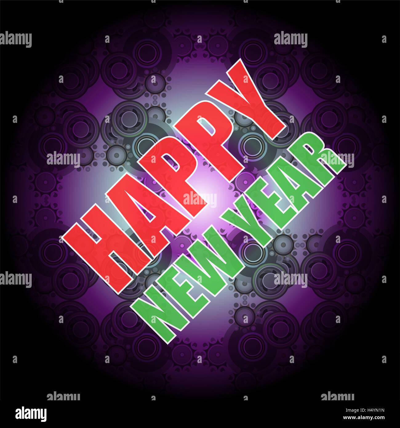 Beautiful text design of Happy New Year on abstract background Stock ...