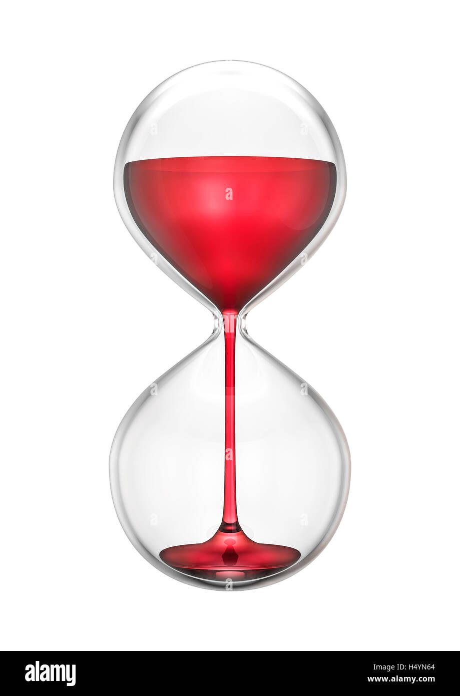 Fine wine time / 3D illustration of red wine flowing in hourglass ...