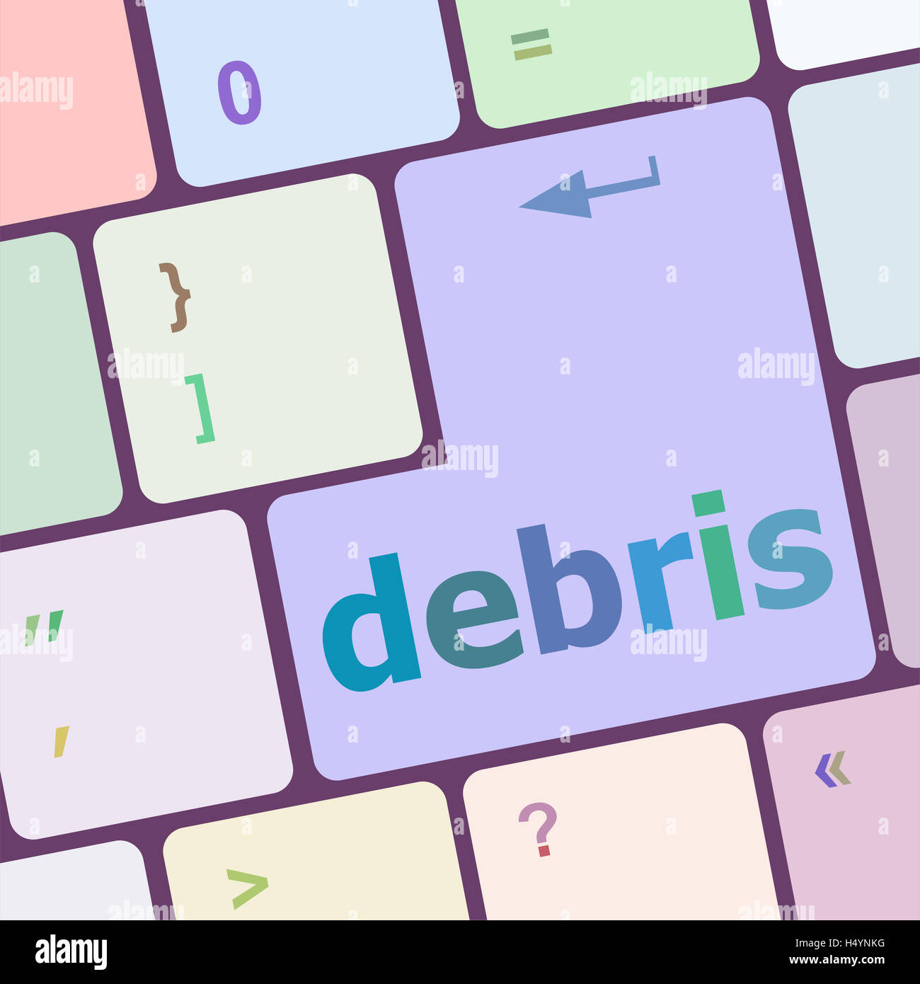 debris word on computer pc keyboard key Stock Photo - Alamy