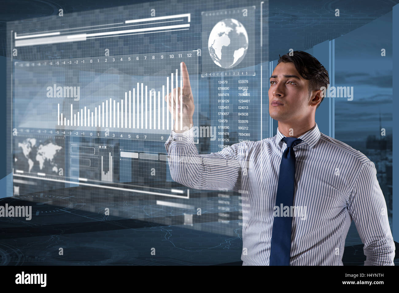 Man in stock exchange trading concept Stock Photo - Alamy