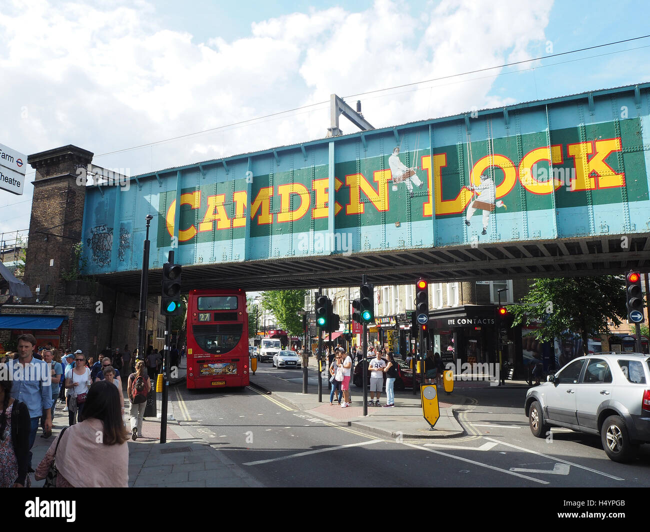 Camden Lock railway bridge, Camden Town, London, Britain, UK Stock ...