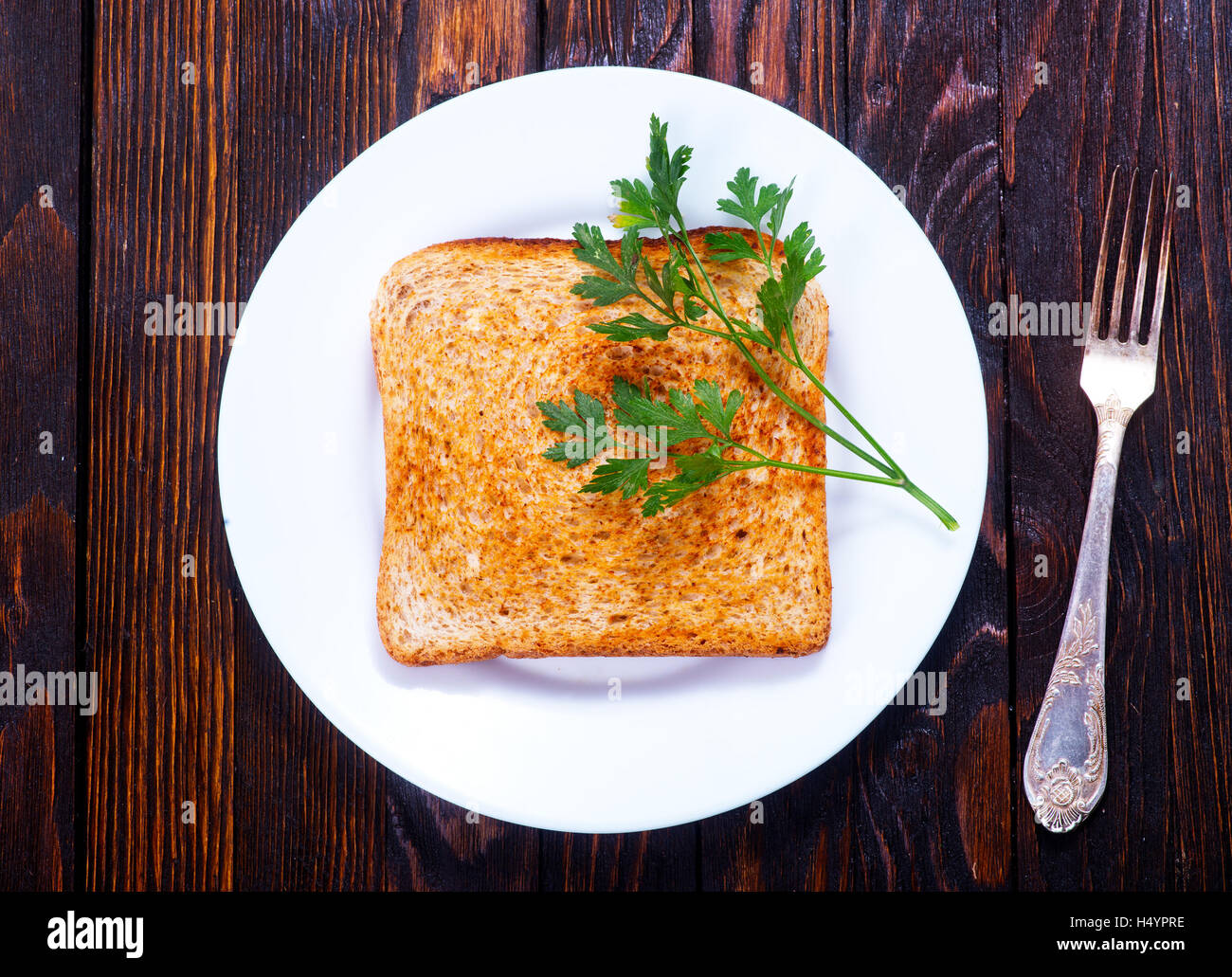 fried tost on plate and on a table Stock Photo - Alamy