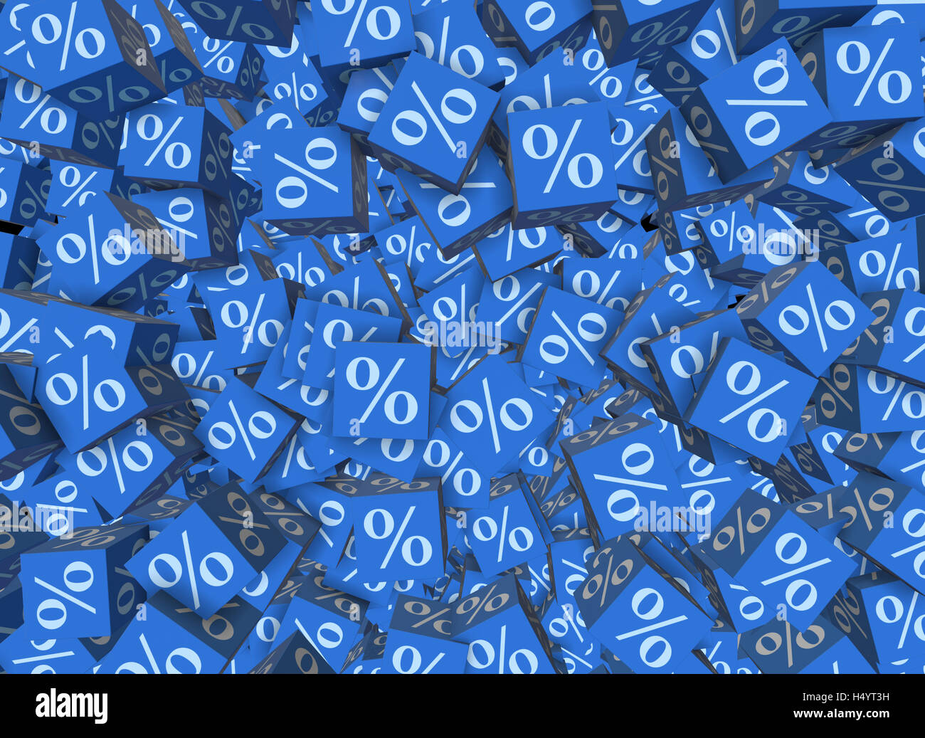 Percentage signs on cubes - 3d rendering Stock Photo - Alamy