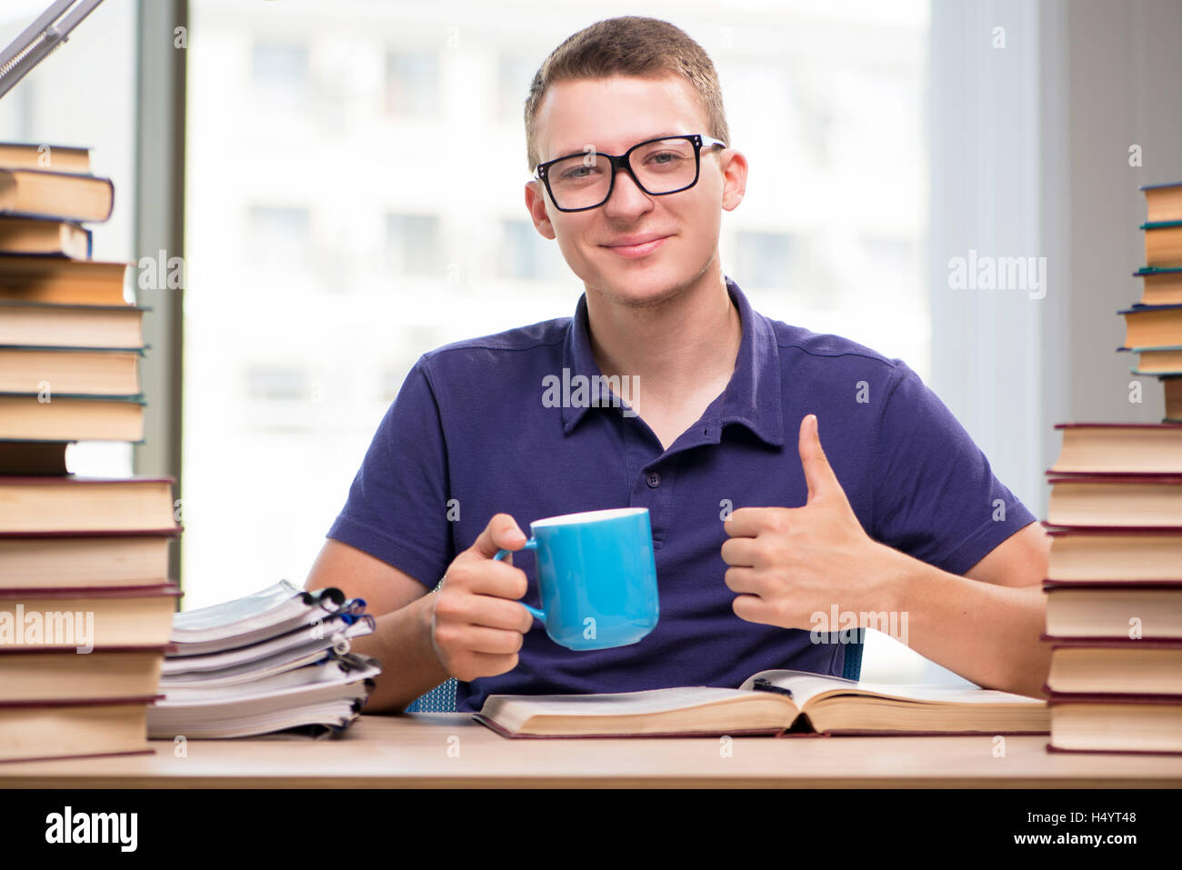 Young student preparing for school exams Stock Photo - Alamy