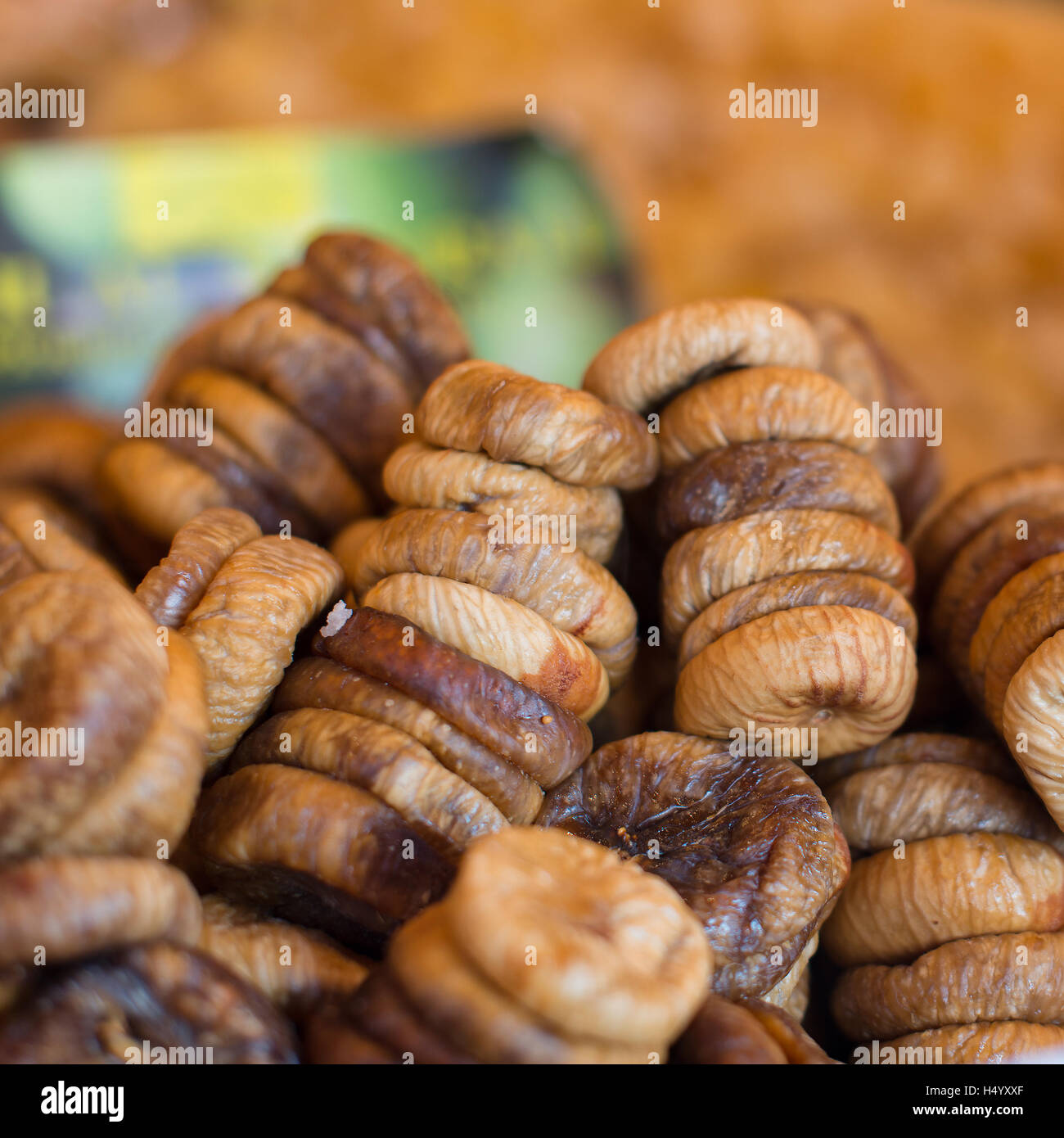 Dried figs at the counter of market Stock Photo - Alamy