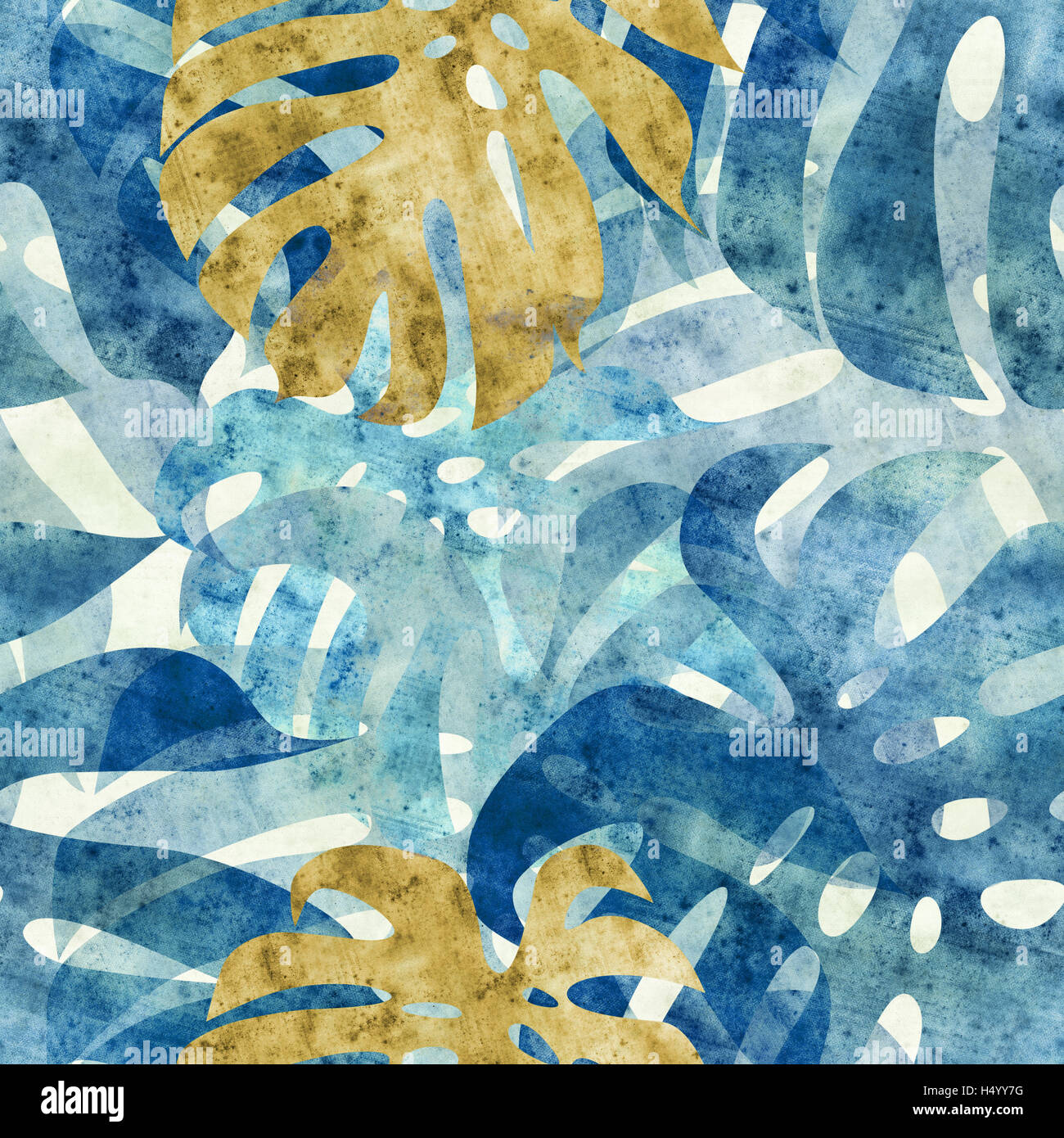 seamless repeatable monstera leaf border on paper background Stock ...