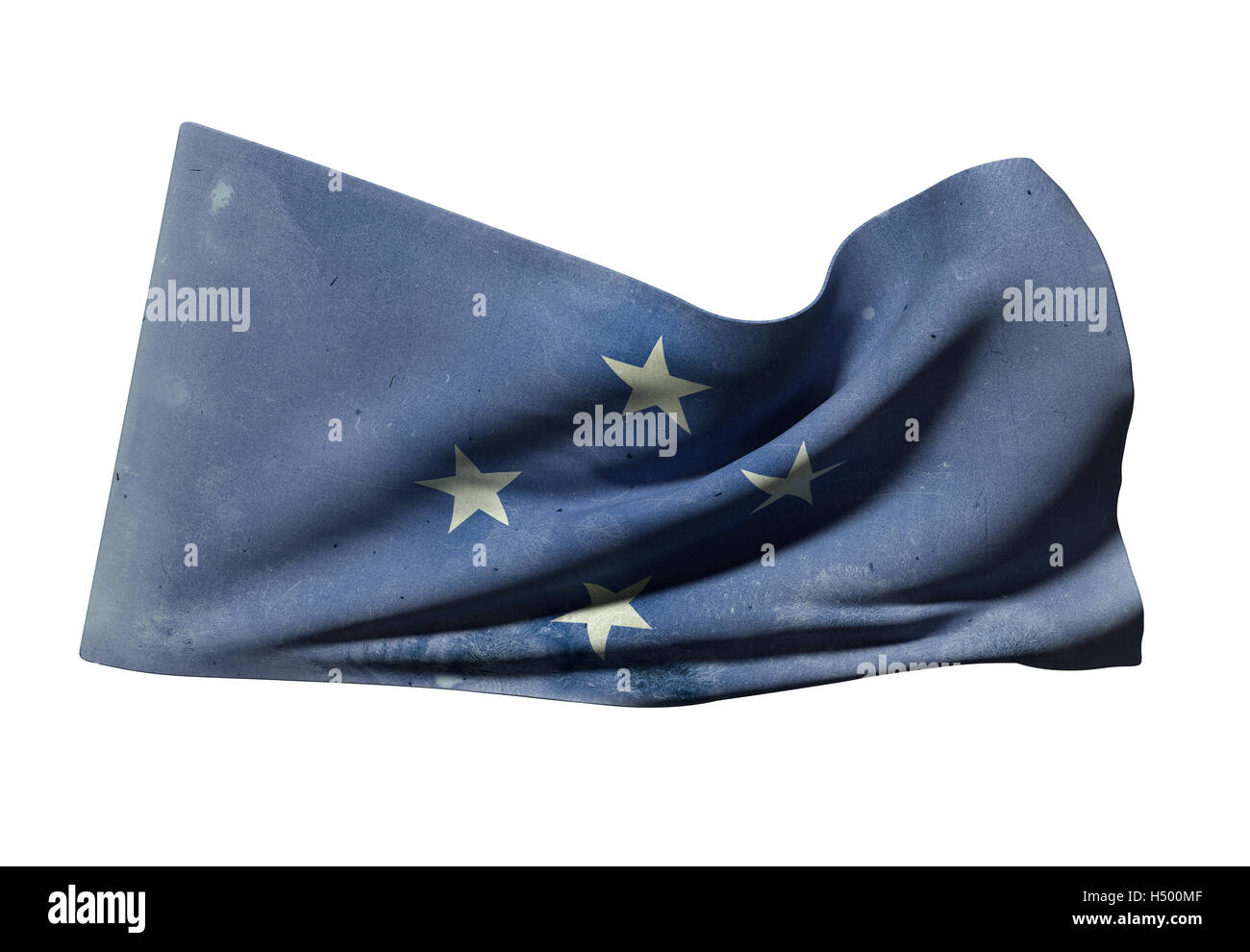 3d rendering of an old Federated States of Micronesia flag waving on ...