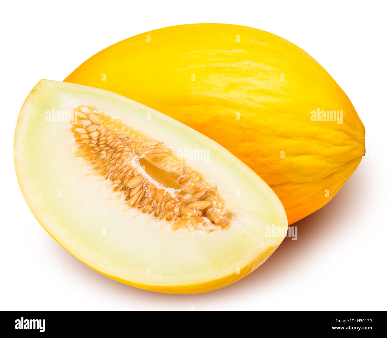 Set of yellow melon isolated on white background with clipping path ...