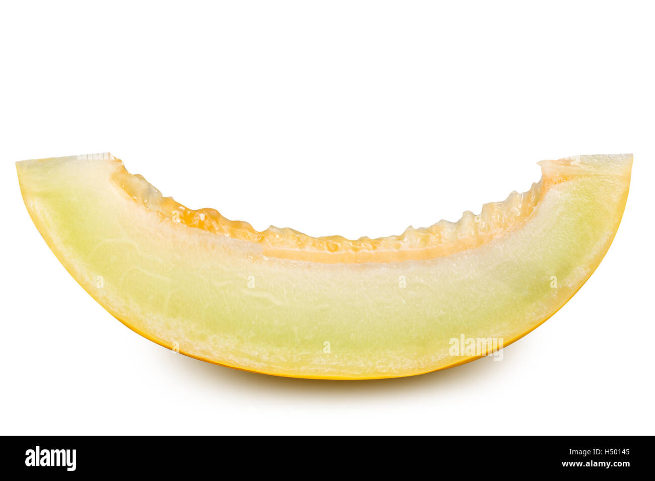 Yellow cut melon isolated on white background with clipping path Stock ...