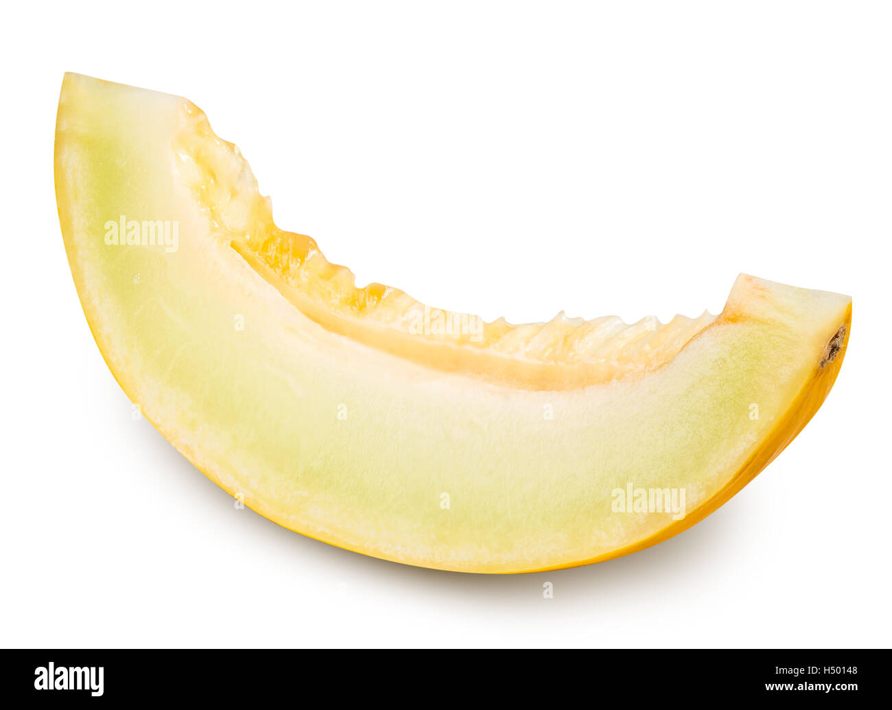 Yellow cut melon isolated on white background with clipping path Stock ...