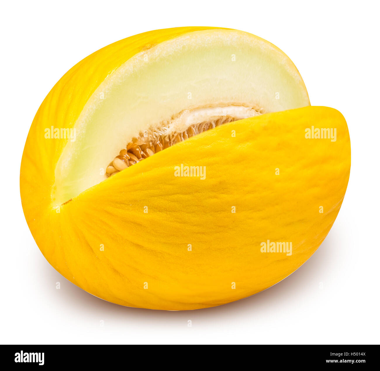 Yellow eating melon isolated on white background with clipping path ...