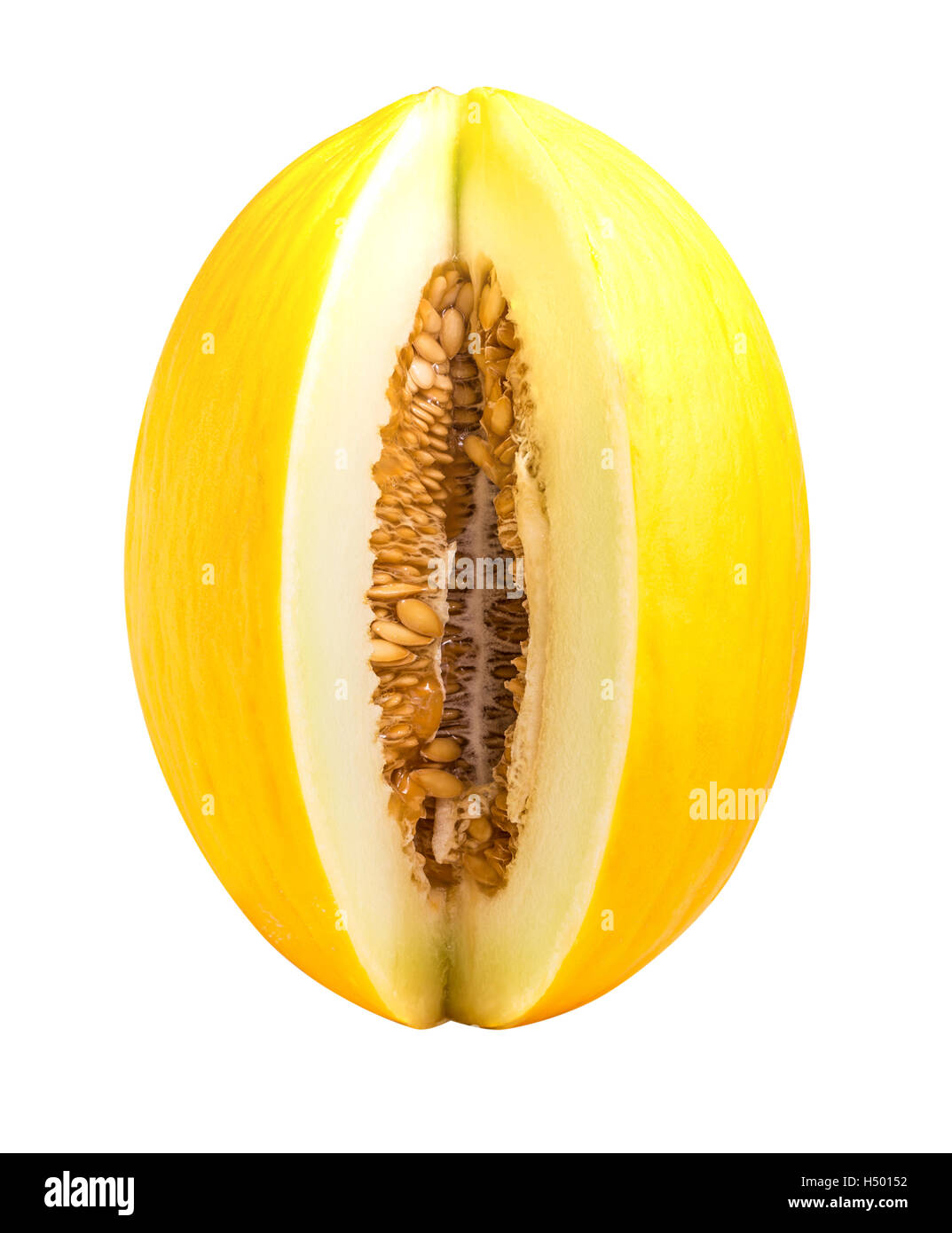 Yellow eating melon isolated on white background with clipping path ...