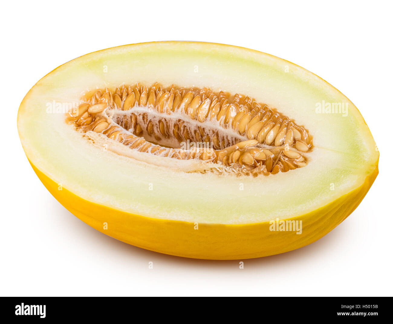 Yellow cut melon isolated on white background with clipping path Stock ...