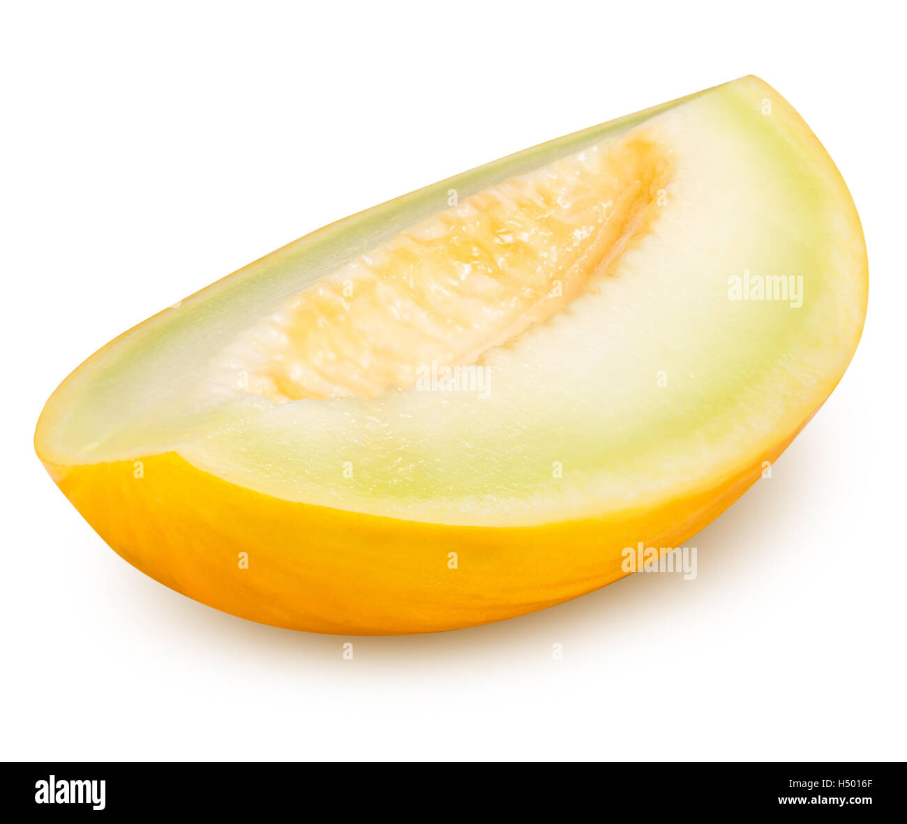 Yellow cut melon isolated on white background with clipping path Stock ...