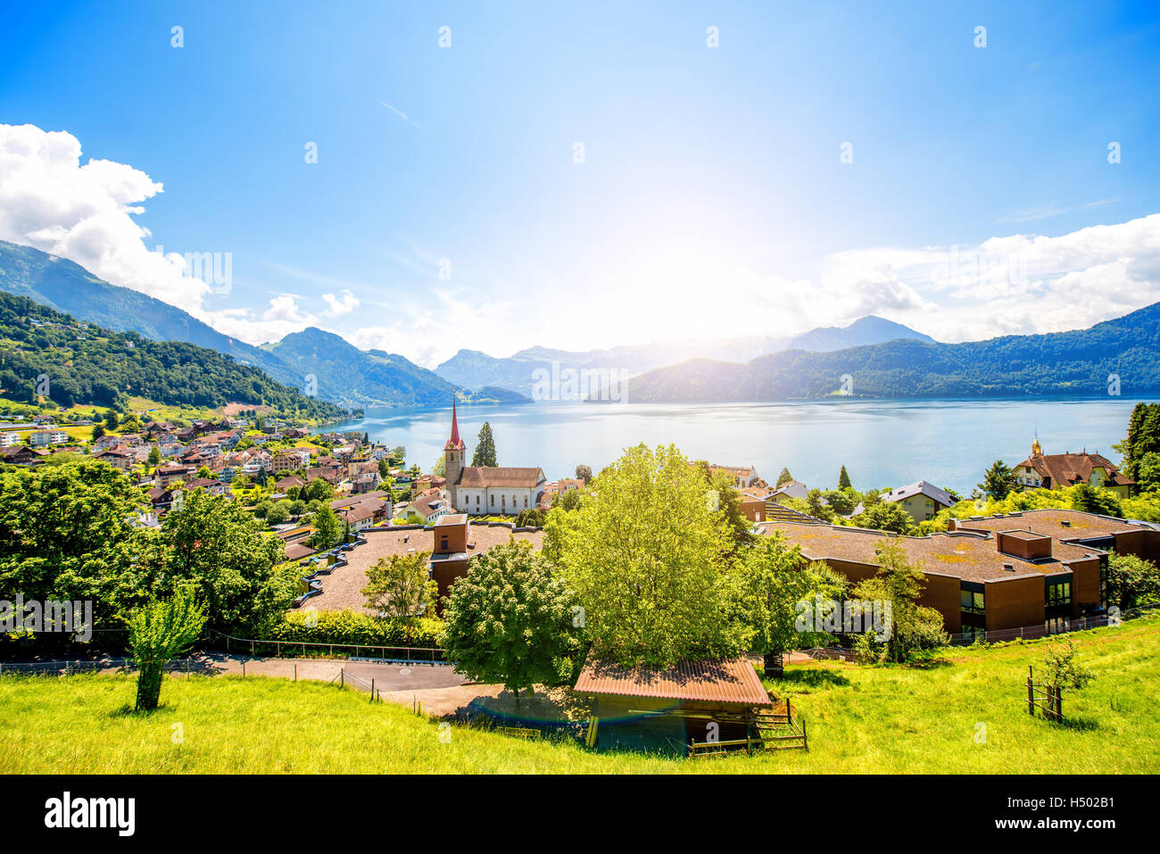 Weggis village in Switzerland Stock Photo - Alamy